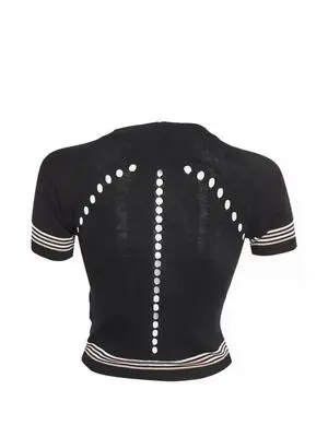 Rochas Cut-out Rib-knit Top
