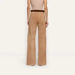 L'AGENCE Livvy Suede Straight-leg Trouser