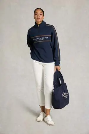 Holland Cooper Equestrian Quarter Zip Neck Sweat - Ink Navy