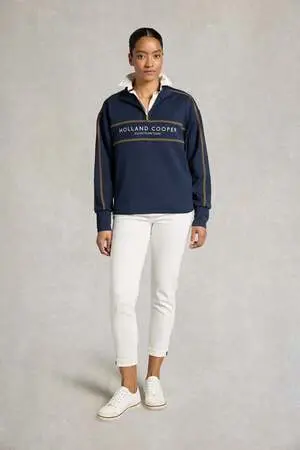 Holland Cooper Equestrian Quarter Zip Neck Sweat - Ink Navy