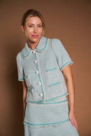 MAISON COMMON Half Sleeve Jacket With Peter Pan Collar