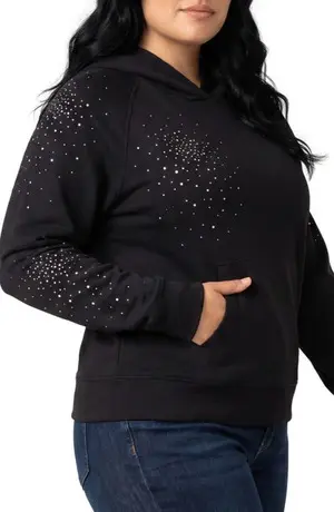 Karen Kane Embellished Hoodie - Black