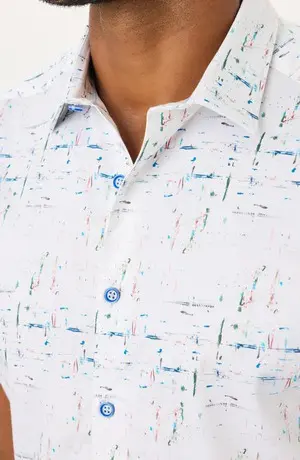 Robert Graham Rowcross Short Sleeve Button Up Shirt
