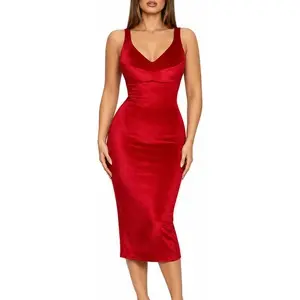 LECHERY® X Yahaira Velvet Dress Shaper With Triple Tummy Layer - Red