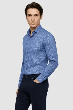 GARNET Holden Regular-fit Print Long-sleeve Button-down Shirt