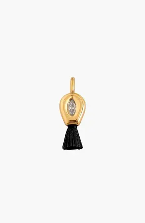 JOIANA JEWELRY Della Fringe Charm Black