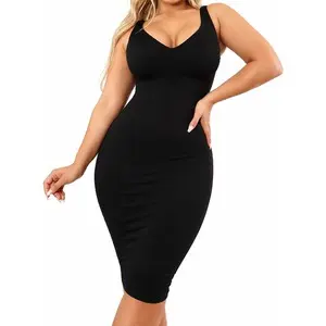 LECHERY® X Yahaira Shaping Triple Tummy Layer Bodycon Dress - Black