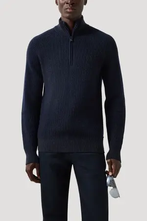 Bogner Dwayne Virgin Wool And Cashmere Turtleneck - Navy