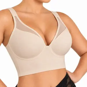 LECHERY® X Yahaira Longline Plunge Bra Smoother - Beige