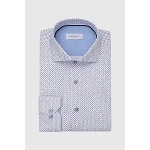 GARNET Muliana Regular-fit Print Long-sleeve Button-down Shirt - Lake
