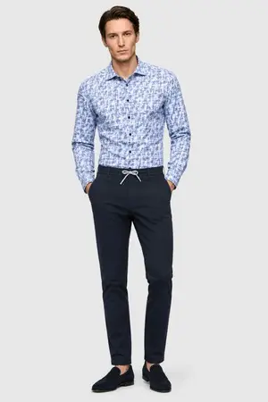 GARNET Jude Regular-fit Print Long-sleeve Button-down Shirt