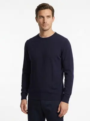 GARNET Barnaby Regular-fit Crewneck Sweater - Navy