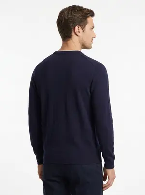 GARNET Barnaby Regular-fit Crewneck Sweater - Navy