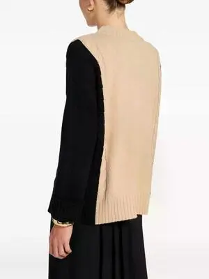 ELENA MIRÒ Cable-knit Colour-block Sweater