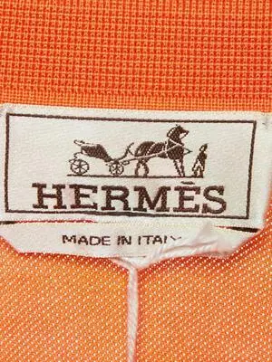 Hermès Piqué Knit Polo Shirt - Orange