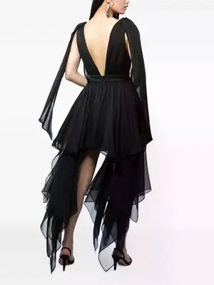 MONARH Asymmetrical Tiered Mini Dress