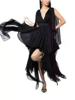 MONARH Asymmetrical Tiered Mini Dress