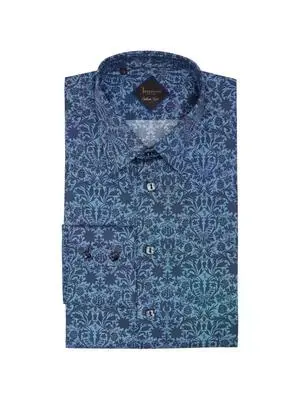 BILLIONAIRE Silver Cut Damask-print Shirt