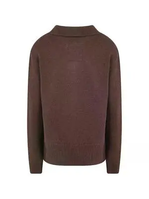 UMA WANG Cashmere Polo-collar Sweater - Brown