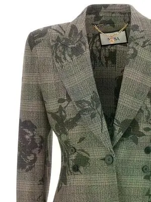 NISSA Single-breasted Fitted Blazer - Grey