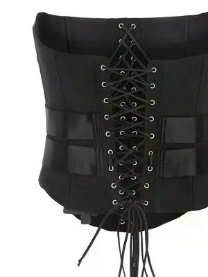 NISSA Lace-up Strapless Corset Top