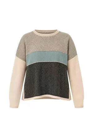 ELENA MIRÒ Colour-block Intarsia-knit Sweater - Neutrals