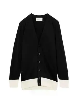 AMI Paris Colour-block V-neck Cardigan - Black