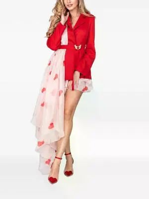 MONARH Heart-print Asymmetric Blazer