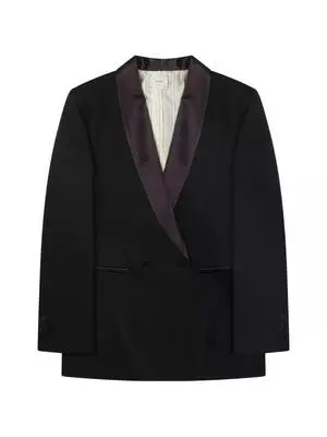 ALYSI Satin-lapel Double-breasted Jacket