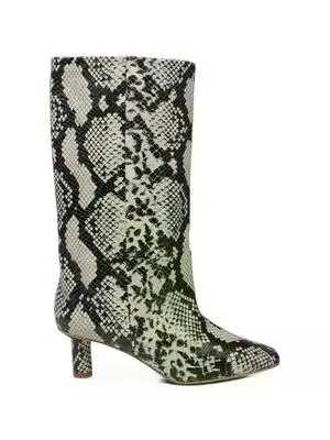ALYSI Snakeskin-effect Leather Boots Neutrals