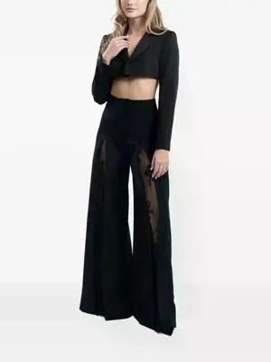 MONARH Chantilly Lace-insert Palazzo Trousers