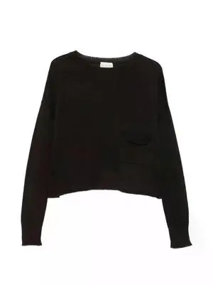 MA'RY'YA Patch-pocket Knitted Sweater - Brown