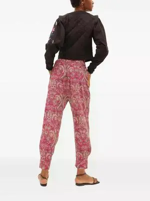 MARIA CHER Besalu Floral-print Silk Tapered Trousers