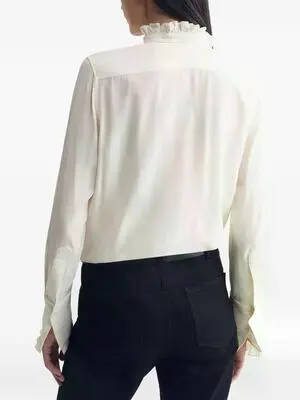 NILI LOTAN Elio Ruffle-trimmed Silk Shirt
