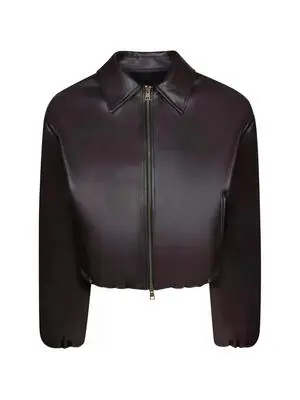 BLANCA VITA Zip-up Cropped Jacket - Brown