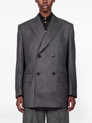 Junya Watanabe Double-breasted Peak-lapel Blazer - Grey