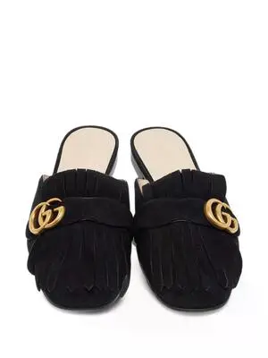 Gucci Gg Marmont Fringed Mules
