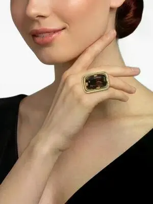 KONPLOTT To The Max Cushion-cut Crystal Ring - Brown