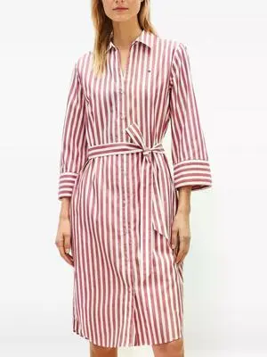 Tommy Hilfiger Striped Belted Shirt Midi Dress