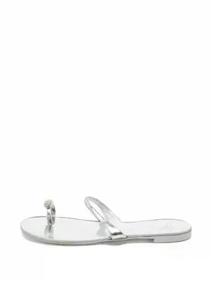 GIUSEPPE ZANOTTI Icon Ring Patent Leather Sandals - Silver