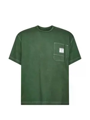 ROY ROGER'S Contrast-stitch Chest-pocket T-shirt - Green