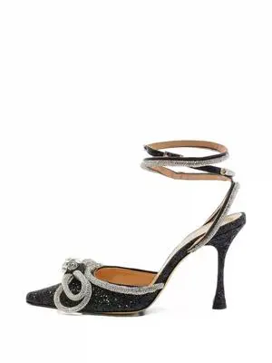 Mach & Mach Double Bow Ankle-strap Pumps
