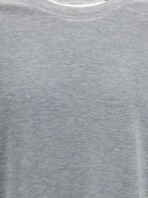 Brunello Cucinelli Silk And Cotton Blend Crewneck T-shirt With A Straight Hem