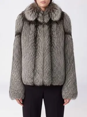 YVES SALOMON Fur Coat - Grey