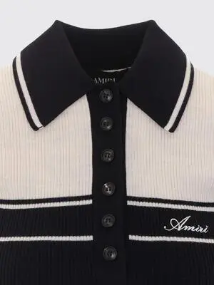 Amiri Abstract Pattern Virgin Wool Knit Polo With A Slim Fit