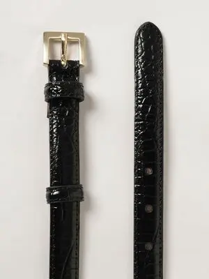 CRIDA MILANO Croco-embossed Patent Leather Belt With Pin Buckle Closure