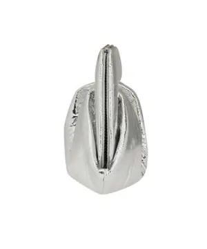 THEMOIRE Metallic Effect Clutch Bag - Silver