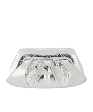 THEMOIRE Metallic Effect Clutch Bag - Silver