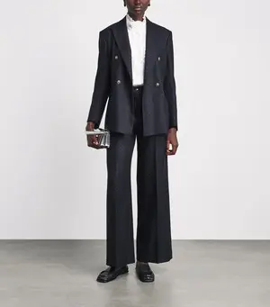 Sandro Wool Rhinestone Straight Trousers