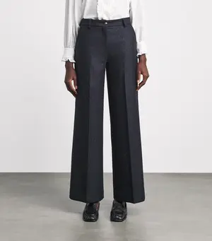 Sandro Wool Rhinestone Straight Trousers